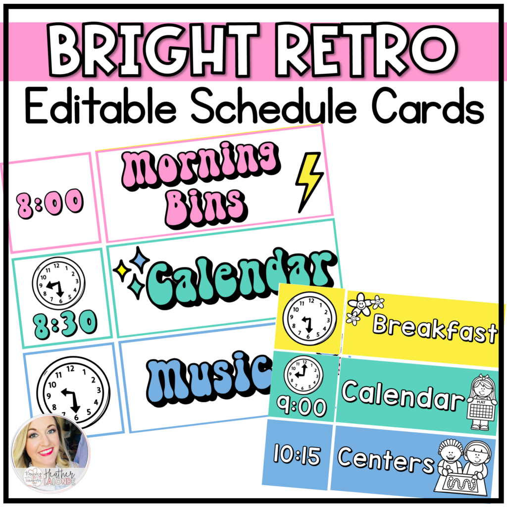 Classroom Daily Visual Schedule Cards Editable - Primary Rainbow | Made ...