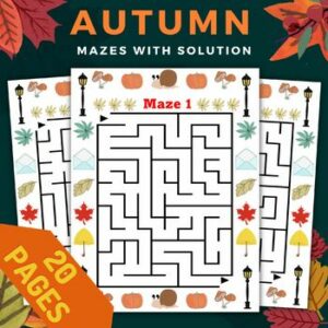 Autumn Fall Thanksgiving Mazes Puzzles Games With Solutions Activities ...