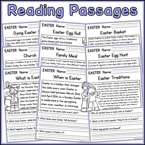 Easter Holidays Reading Comprehension Passages K-2 - Made By Teachers