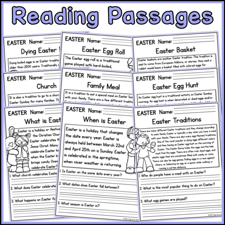Easter Holidays Reading Comprehension Passages K-2 | Made By Teachers