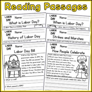 Labor Day Holidays Reading Comprehension Passages K-2 | Made By Teachers