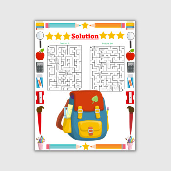 Printable Back to School Fun Mazes Puzzles With Solutions - Fun Brain ...