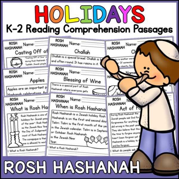 Rosh Hashanah Holidays Reading Comprehension Passages K-2 | Made By ...