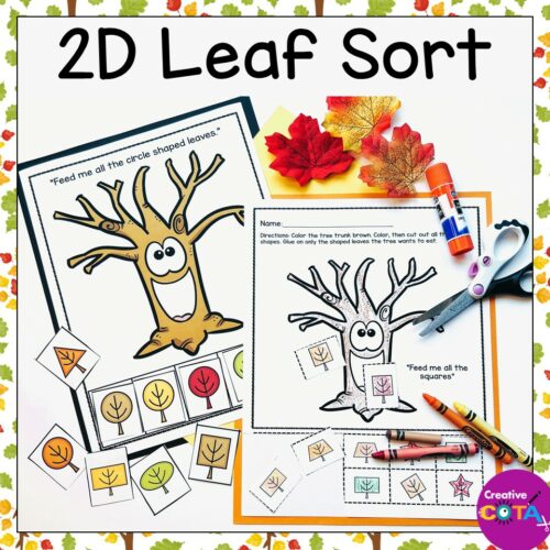 2D Shape Sort Fall Math Center Activity | Made By Teachers