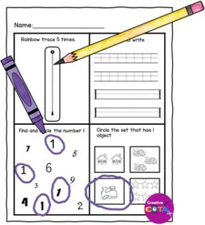 Kindergarten Math Number Identification and Formation Worksheets - Made ...