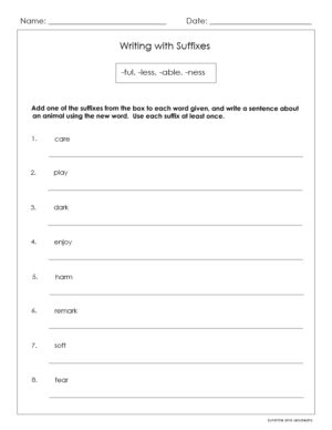 Suffixes: -ful -less -able -ness - Endangered Animals - 3 worksheets ...