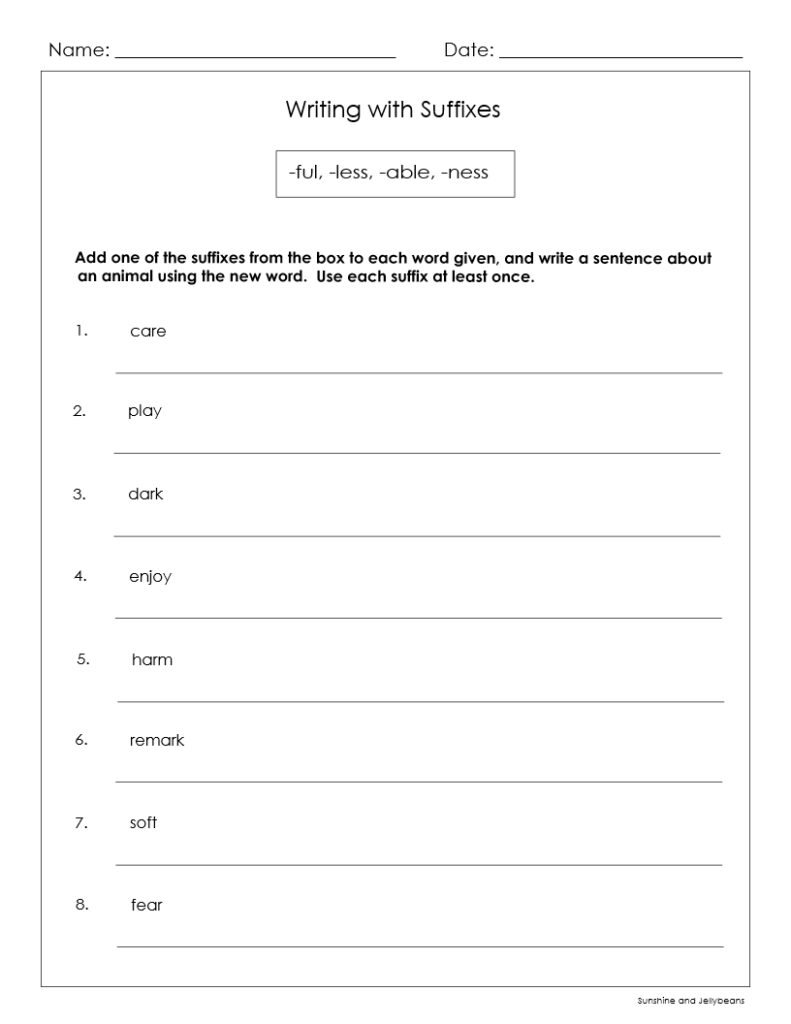 Suffixes: -ful -less -able -ness - Endangered Animals - 3 worksheets ...