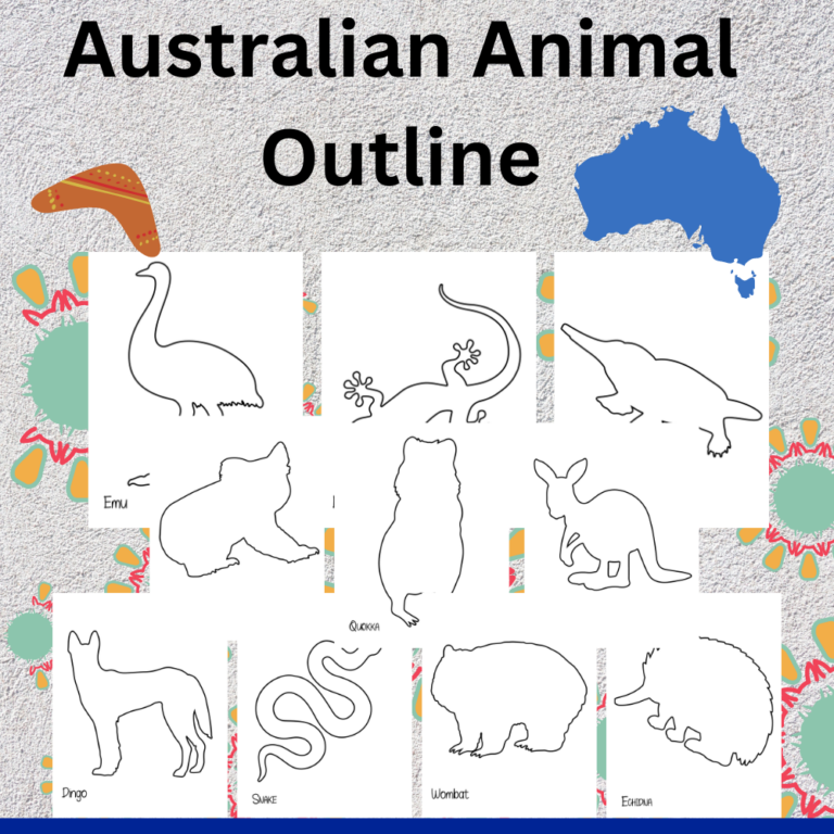 Aboriginal Australian Animals Outline | Made By Teachers