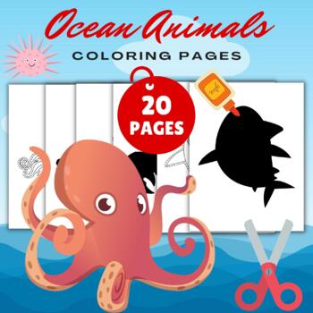 Printable Sea Animals Ocean Cut & Paste - Scissor Skills Actvity Pages ...