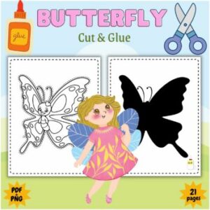 Printable Butterflies Cut & Paste - Scissor Skills Actvity Coloring ...