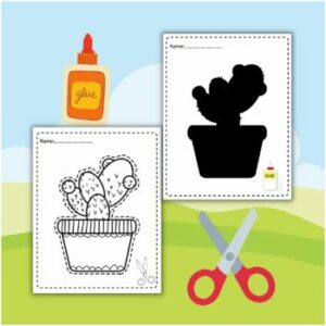 Printable Spring Cinco De Mayo Cactus Cut And Paste | Glue Coloring ...