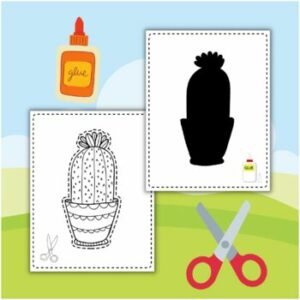 Printable Spring Cinco De Mayo Cactus Cut And Paste | Glue Coloring ...