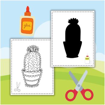 Printable Spring Cinco De Mayo Cactus Cut And Paste | Glue Coloring ...