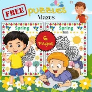 Printable Spring Mazes Puzzles for kids - Fun brain Games Activities ...