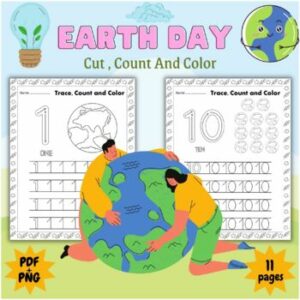 Printable Spring Earth day Trace ,Count and Color Number tracing ...