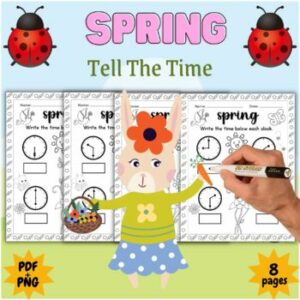 Printable spring Telling Time to the Hour , Half Hour, Quarter Hour ...