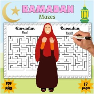Printable Ramadan Eid-al-Fitr Mazes Puzzles With Solutions - Ramadan ...