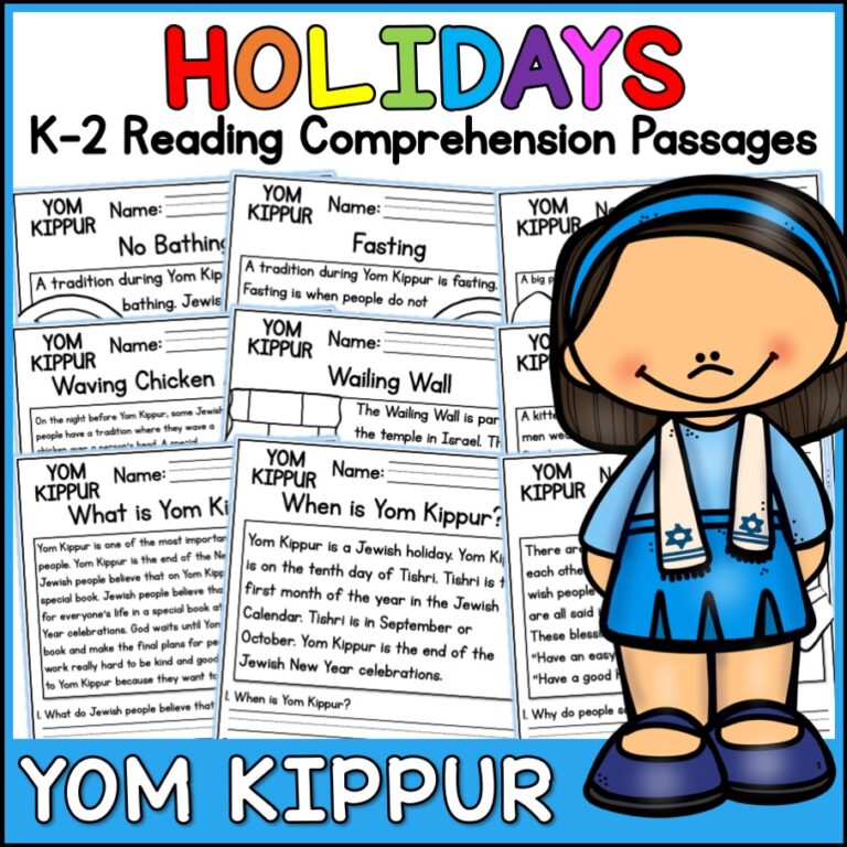 Yom Kippur Holidays Reading Comprehension Passages K-2 - Made By Teachers