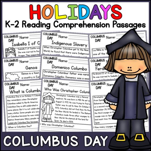 Columbus Day Holidays Reading Comprehension Passages K-2 - Made By Teachers