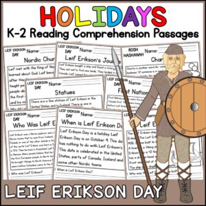 Leif Erikson Day Holidays Reading Comprehension Passages K-2 - Made By ...