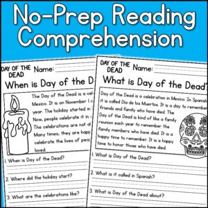 Day of the Dead Dia de los Muertos Holidays Reading Comprehension ...