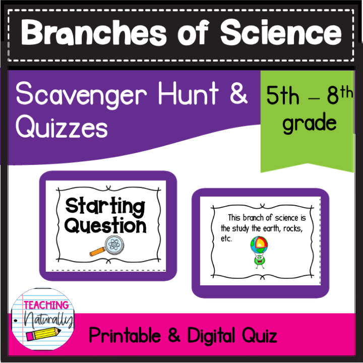 Branches of Science Scavenger Hunt and Quiz - Made By Teachers