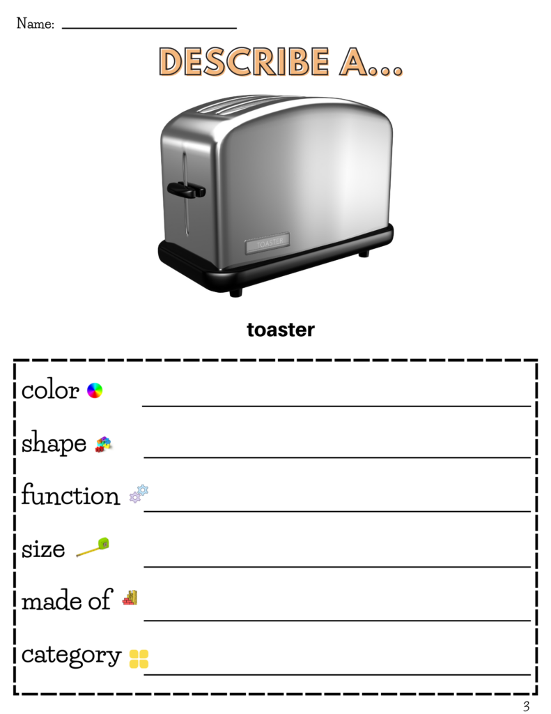 Describing Objects By Their Attributes Worksheets Google™Slides - Made ...