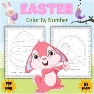 Printable Easter Spring Color By Number Coloring Pages -Activities for ...