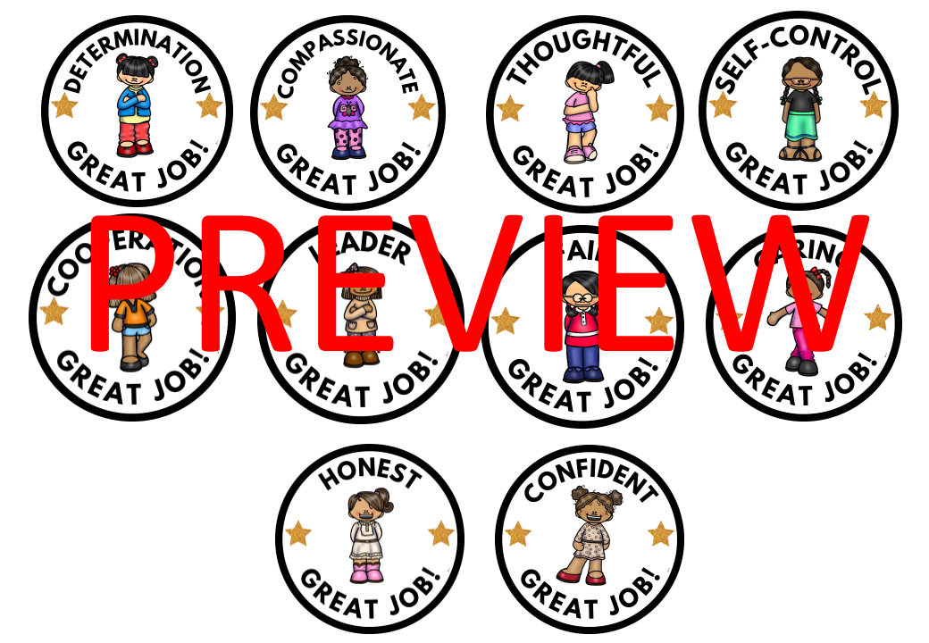 Character Traits Reward Stickers Printable | Made By Teachers