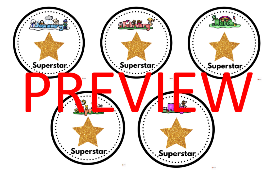 Monthly and Weekly Superstar Stickers Printable | Made By Teachers