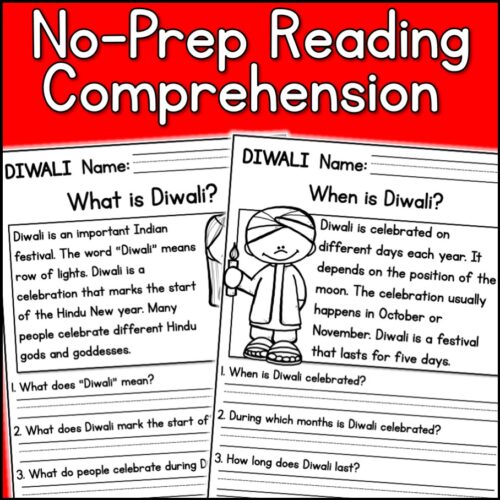 Diwali Holidays Reading Comprehension Passages K-2 - Made By Teachers