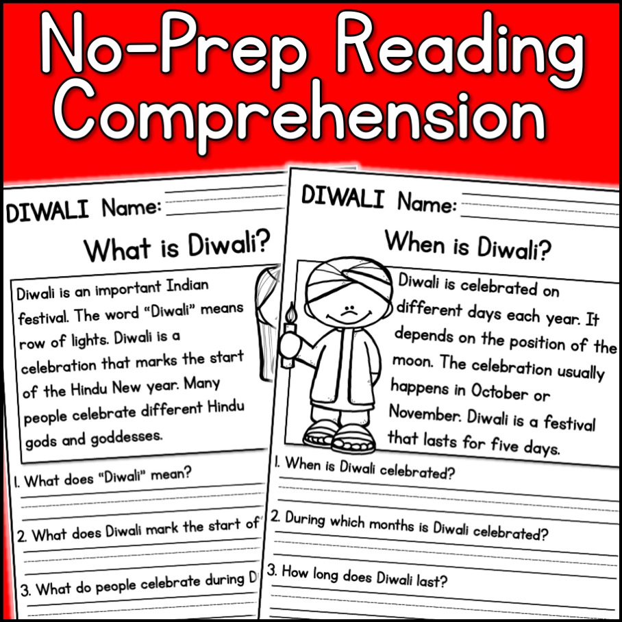 Diwali Holidays Reading Comprehension Passages K-2 - Made By Teachers