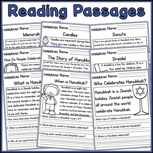 Hanukkah Holidays Reading Comprehension Passages K-2 | Made By Teachers