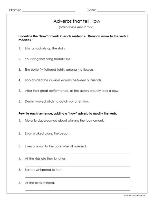 Types of Adverbs - Where-When-How.. - 5 practice worksheets - Grades 3 ...
