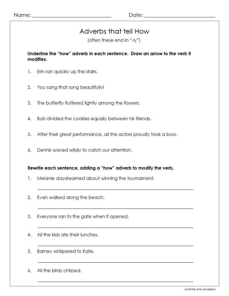 Types of Adverbs - Where-When-How.. - 5 practice worksheets - Grades 3 ...