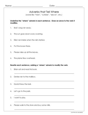 Types of Adverbs - Where-When-How.. - 5 practice worksheets - Grades 3 ...