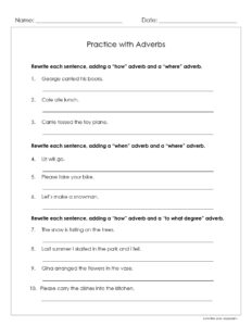 Types of Adverbs - Where-When-How.. - 5 practice worksheets - Grades 3 ...