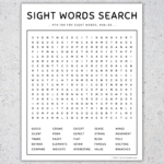 9th 100 Fry Sight Words: Word Search, Sight Words Practice Game, [SET 6 ...