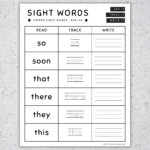 Sight Words: Read, Trace and Write Worksheets, Pre-K to 1st Grade, [SET ...