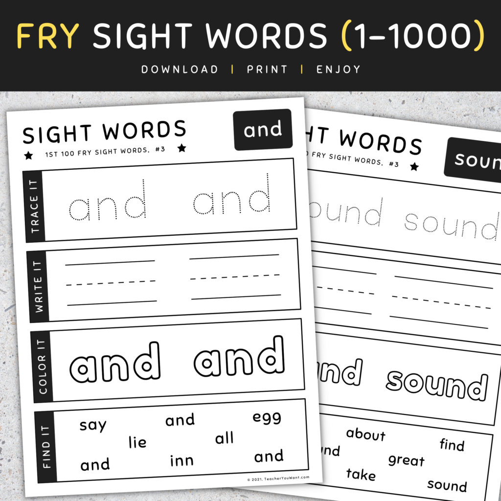 Fry Sight Words Bundle: 1-300, Sight Words Worksheets & Activities ...