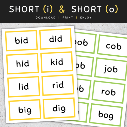 CVC Words Flash Cards: Short Vowels (A E I O U), CVC Words List, [SET 1 ...