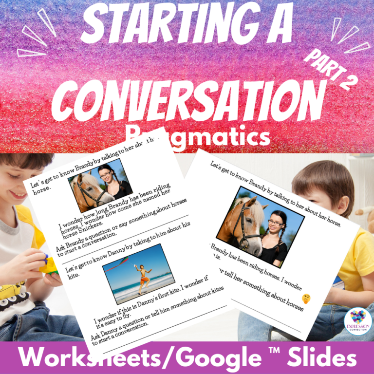 Social Skills Conversation Starting Activity Part 2 Worksheets Google ...