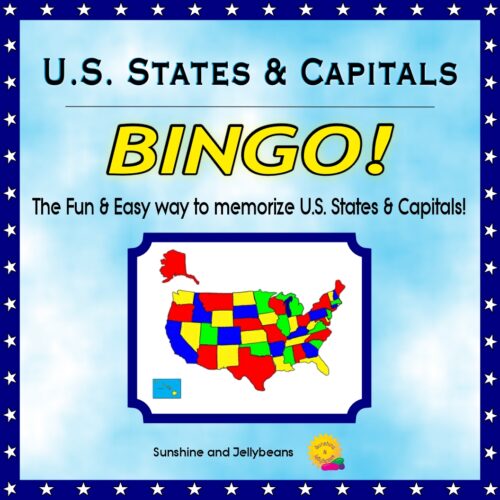U.S. States and Capitals Bingo game - Fun & Easy Geography Study | Made ...