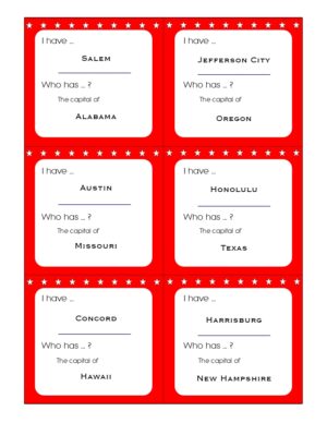 U.S. States & Capitals - I have... Who has? Game - Fun way to practice ...