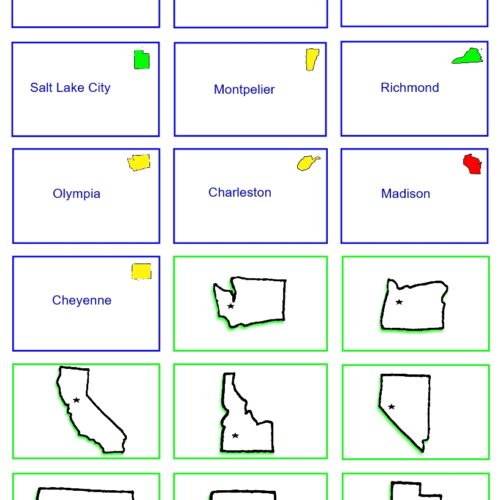 U.S. States and Capitals Flash Cards - Fun and Easy! - Geography ...