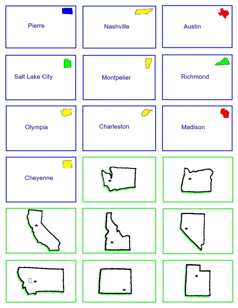 U.S. States and Capitals Flash Cards - Fun and Easy! - Geography ...