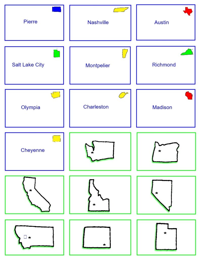 U.S. States and Capitals Flash Cards - Fun and Easy! - Geography ...