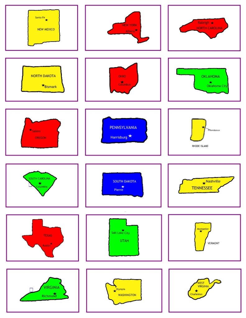 U.S. States and Capitals Flash Cards - Fun and Easy! - Geography ...