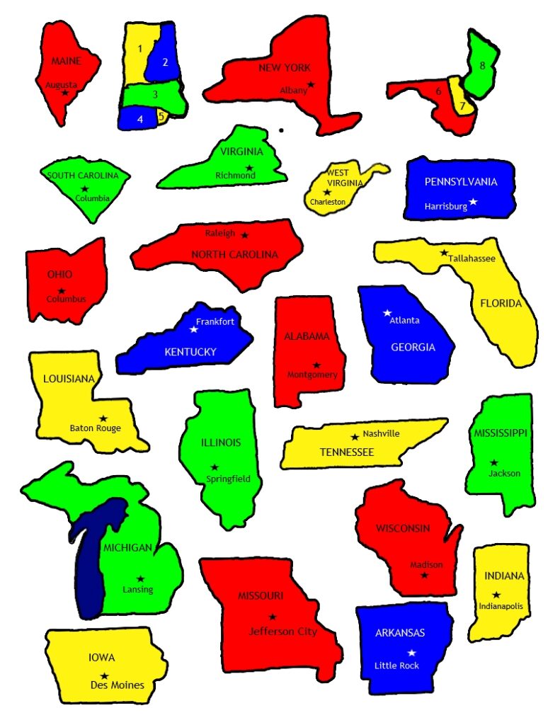 U.S. States Map - Printable Jigsaw Puzzle - Grades 3-7 | Made By Teachers