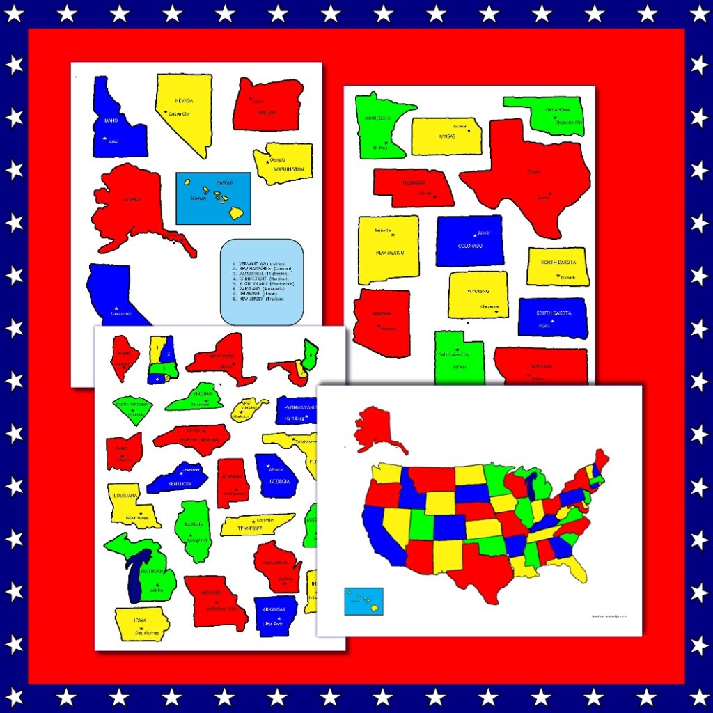 U.S. States & Capitals BUNDLE - Maps, Worksheets, FlashCards, Bingo ...